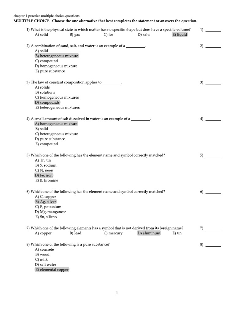 Chapter 1 Practice Multiple Choice Questions and Answers | PDF