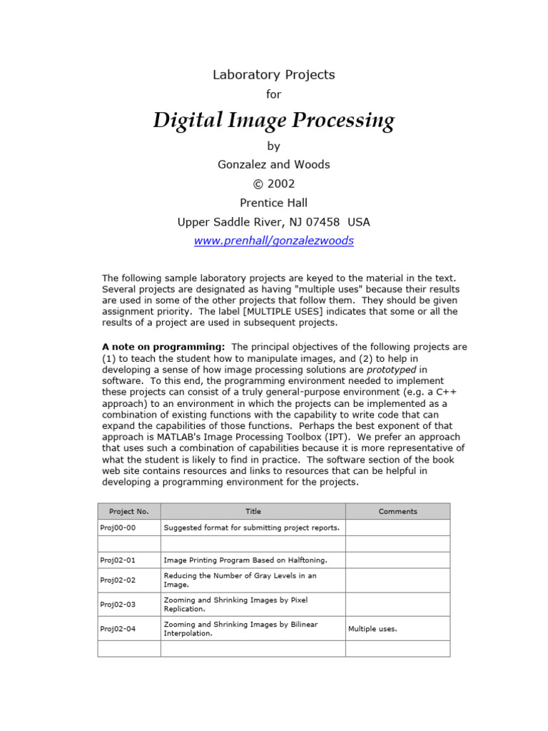 Laboratory Projects--DIP2E | PDF | Wavelet | Image Processing