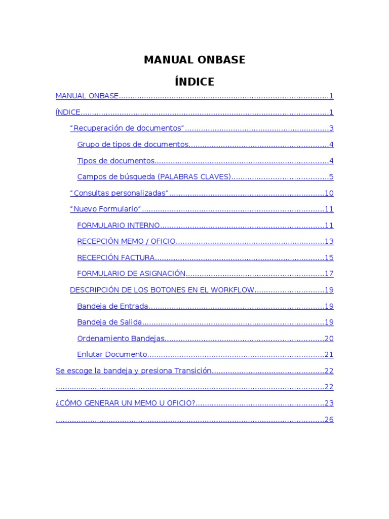 Manual De Onbase Pdf Archivo De Computadora Formato De Documento