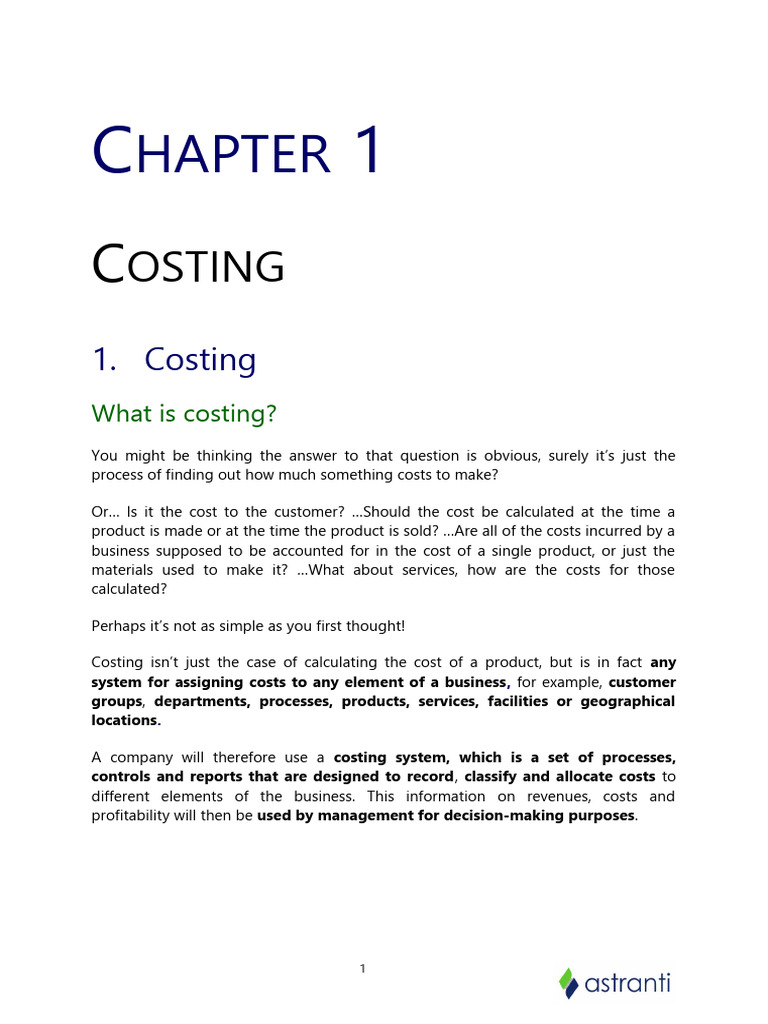 P 1 Chapter 1 | PDF | Management Accounting | Strategic Management