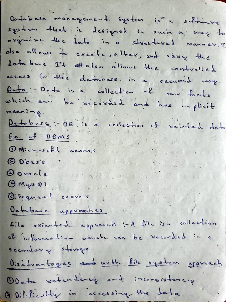 DBMS Unit-1,2 | Download Free PDF | Databases | Data Management Software