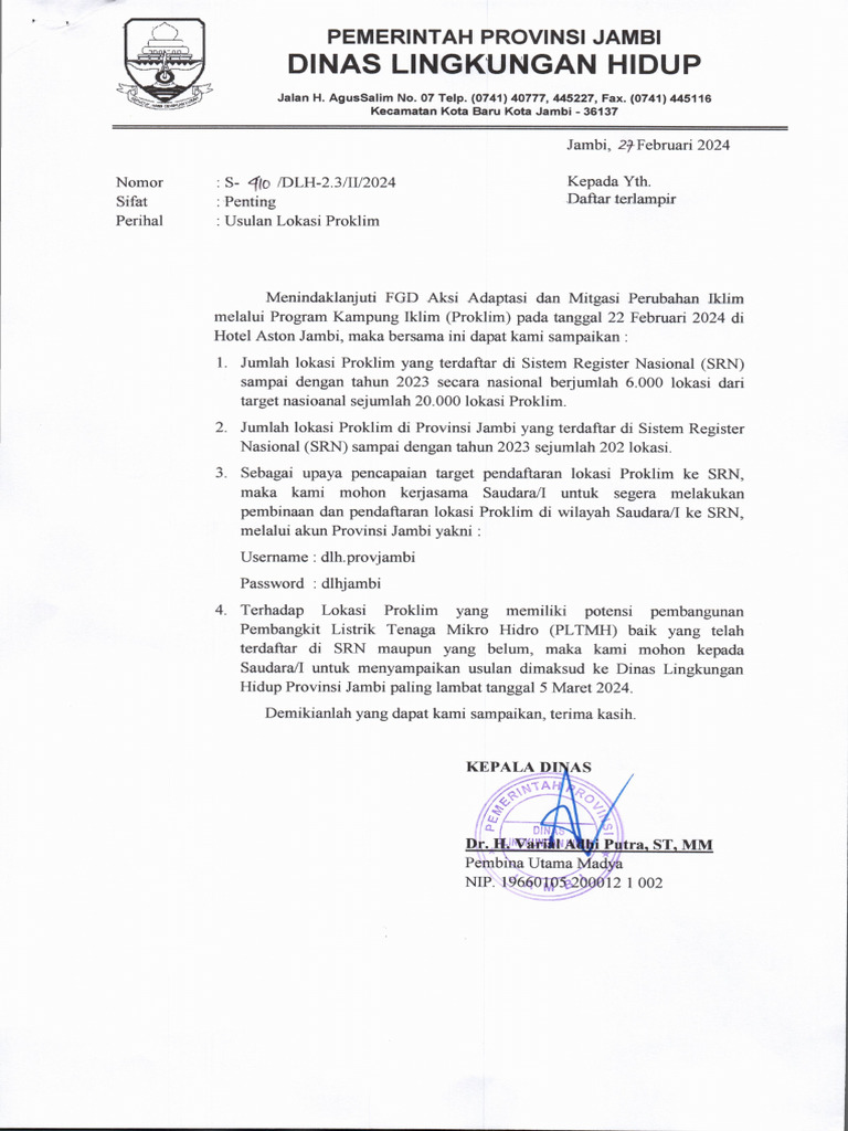 Und Daftar Terlampir Usulan Lokasi Proklim - 240426 - 093433 | PDF