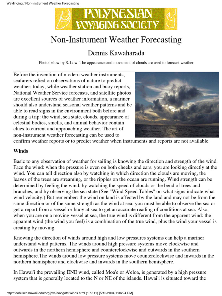 Wayfinding And Non-Instrument Weather Forecasting_2004 | PDF | Cloud ...