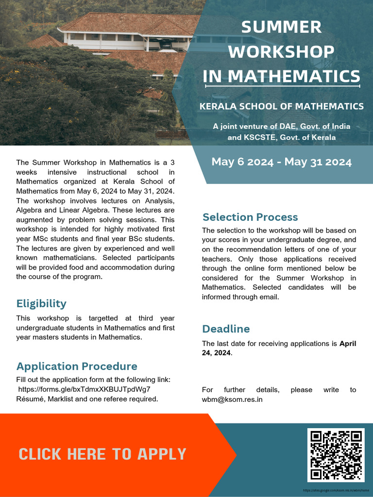 Summer Mathematics Workshop 2024 | PDF