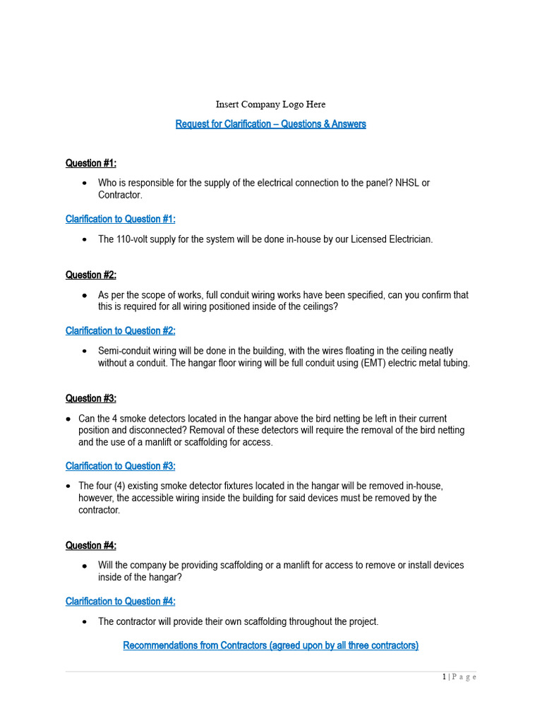 Request For Clarification - Fire Alarm System | PDF | Electrical Wiring ...