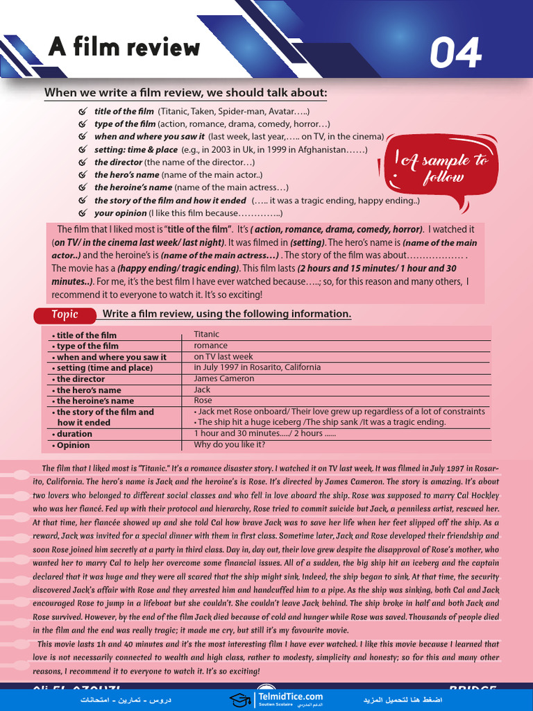 Film Review Guide and Example | PDF | General Fiction