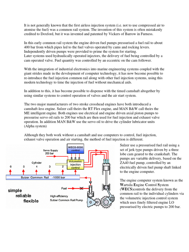 RT Flex and ME Fuel Injection System | PDF | Fuel Injection | Engines