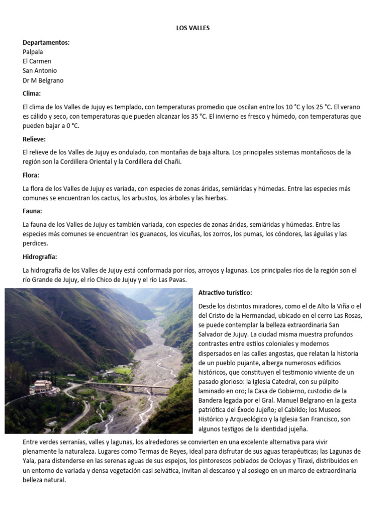 Los Valles | PDF | Ciencias de la Tierra