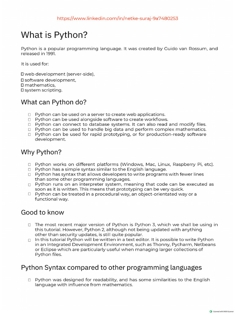 PYTHON NOTES - 3 | PDF PYTHON NOTES - 3 | PDF