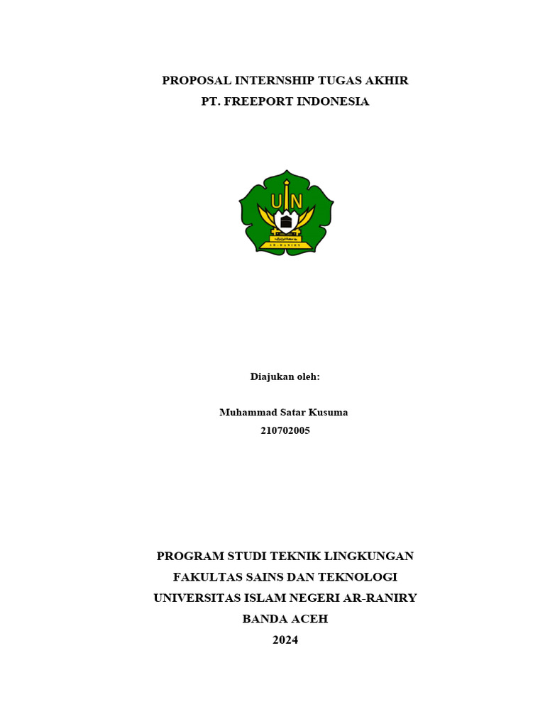 PROPOSAL INTERNSHIP | PDF