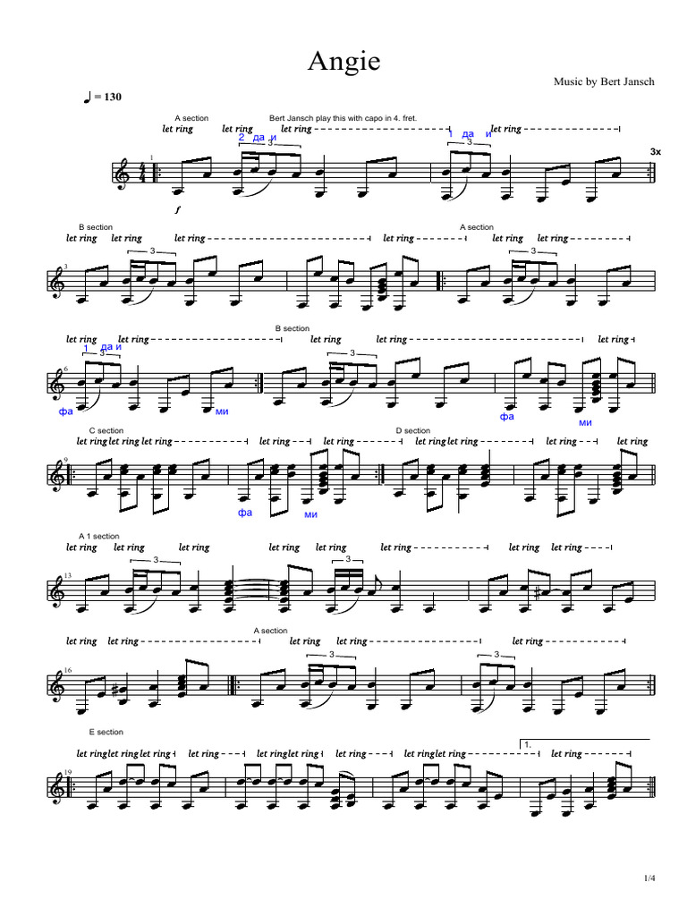 Angie by Bert Jansch | PDF