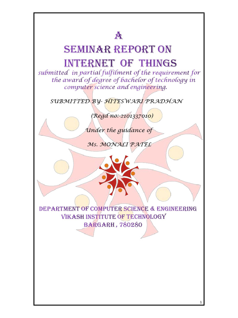 A Seminar Report On IoT.1713681974338 | PDF | Internet Of Things | Computer Security
