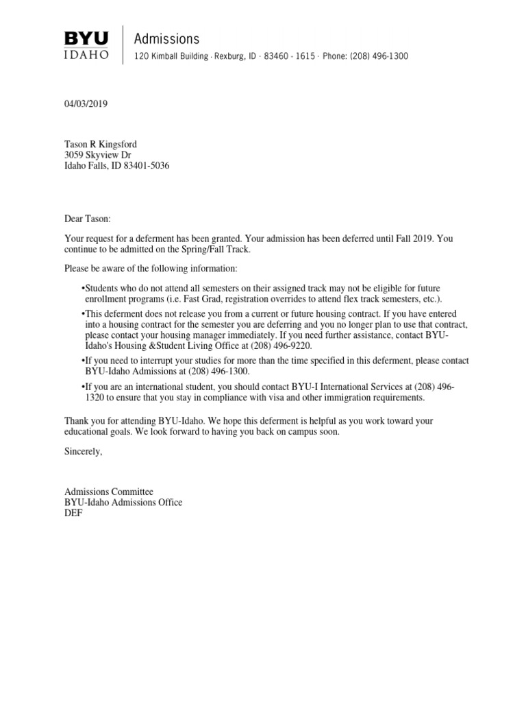 Student Deferment | PDF | Finance & Money Management