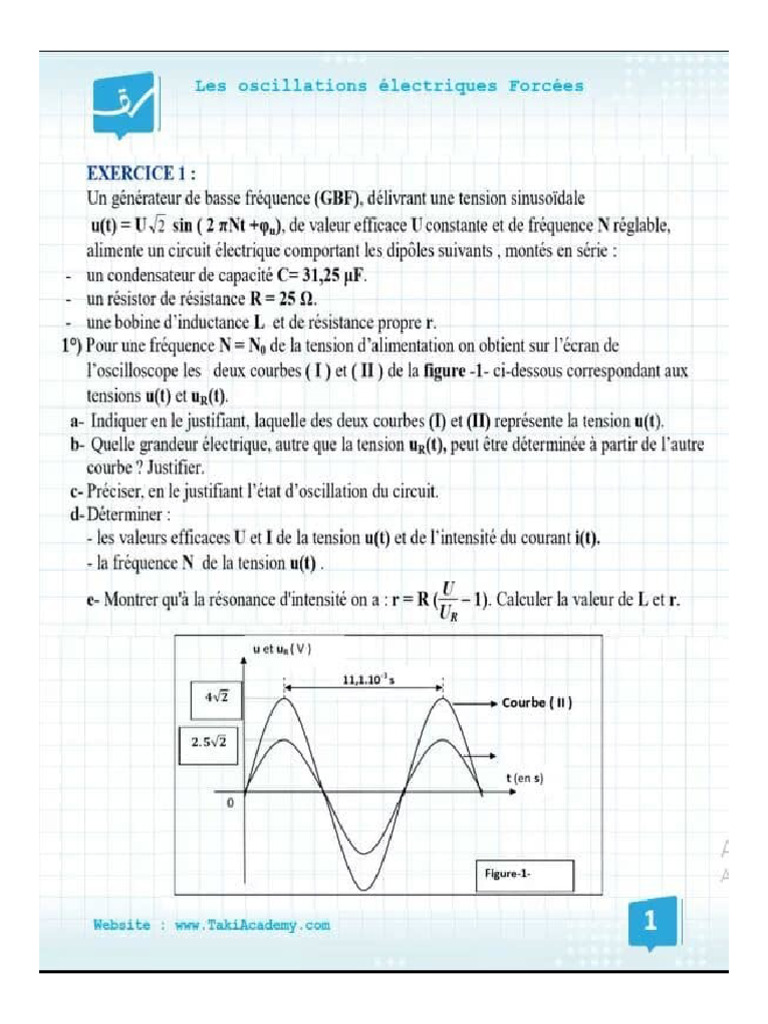 Serie Corrigee RLC Force Takiacademy | PDF