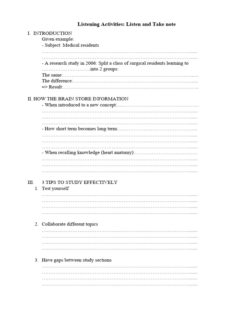 Notetaking activity | PDF