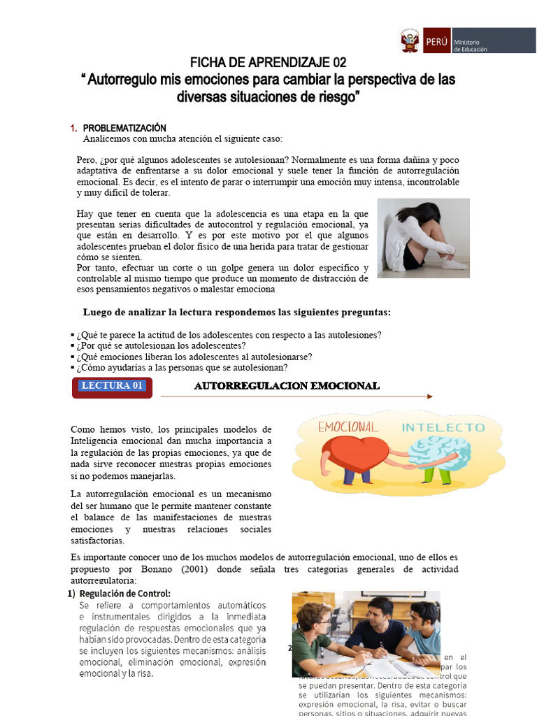 Ficha 02 Actividad 02 Unidad 02 DPCC 5° 2024. | PDF | Las emociones | Autorregulación emocional