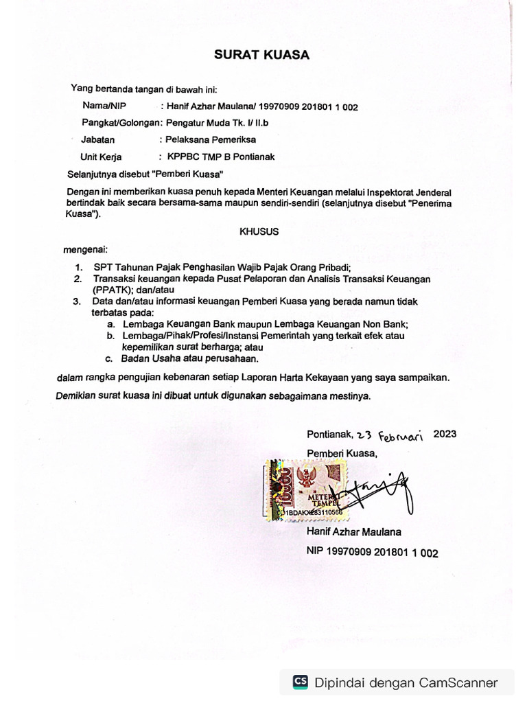 Surat Kuasa | PDF