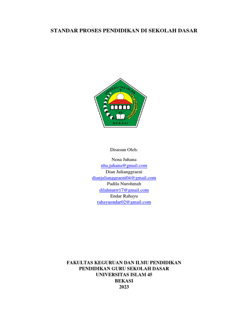Standar Proses Pendidikan SD | PDF