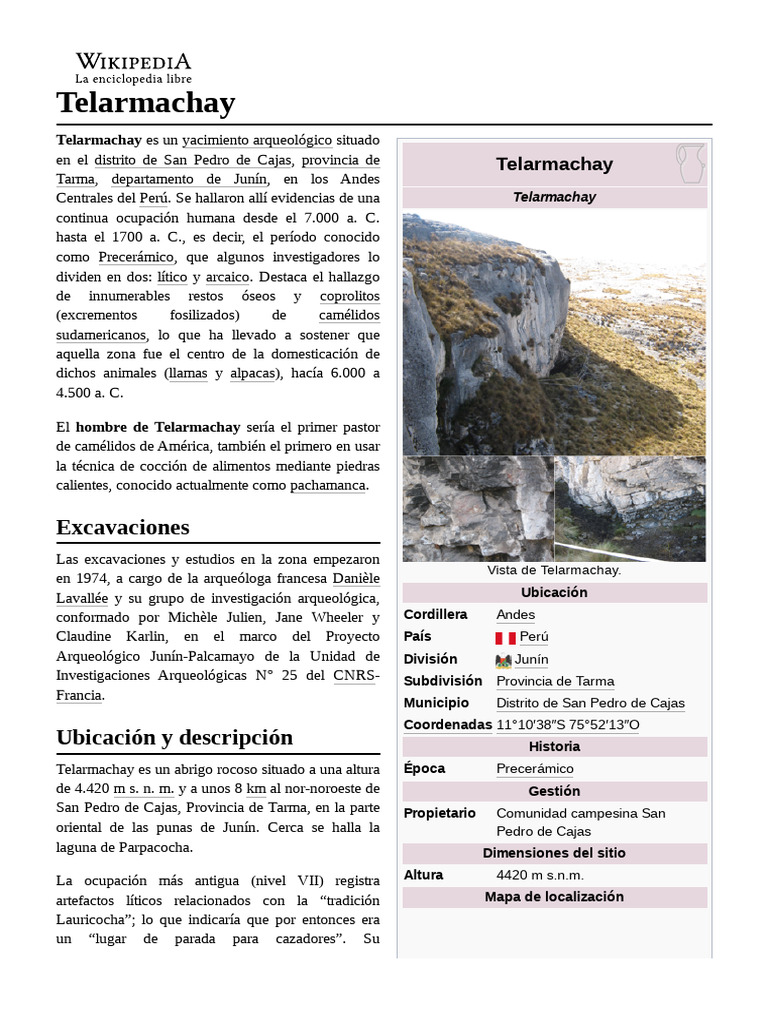 Características del Hombre de Telarmachay | PDF | Perú
