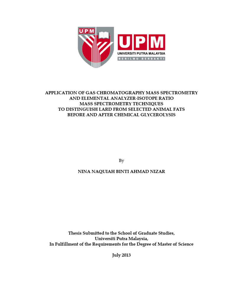 Thesis Masters Kak Nina | PDF | Fat | Mass Spectrometry