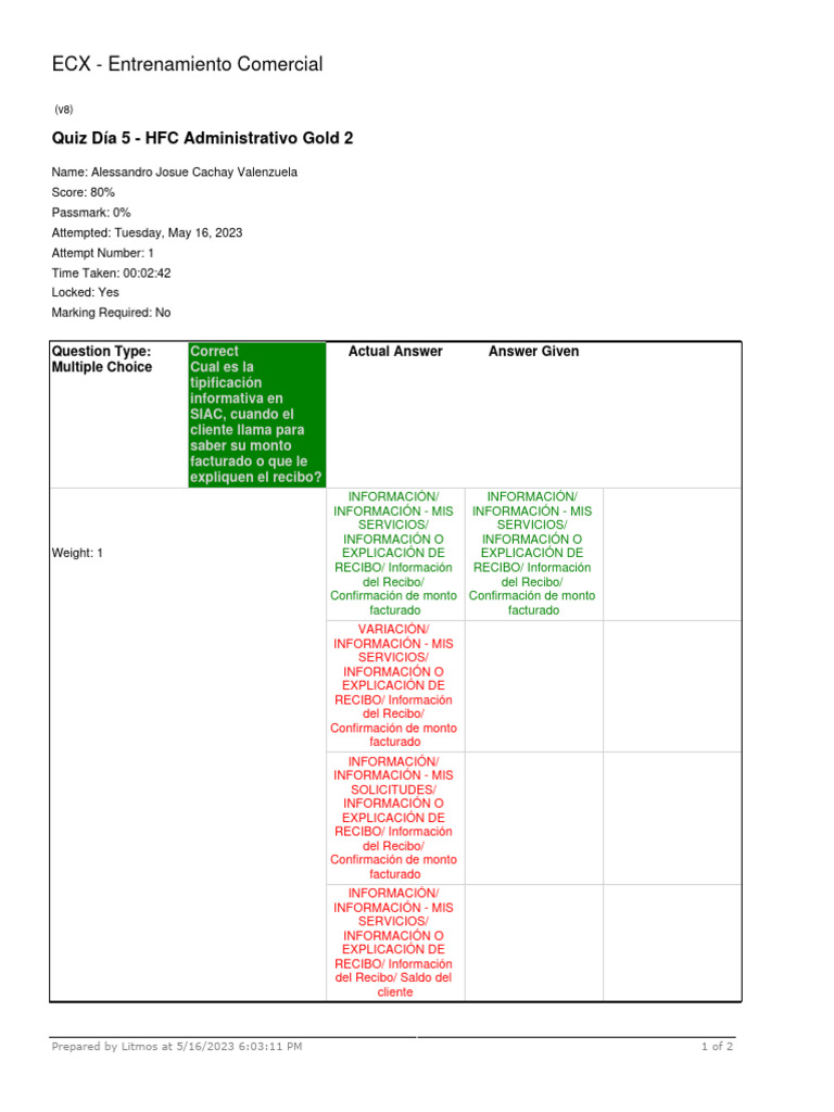 Tipificación Informativa en SIAC | PDF