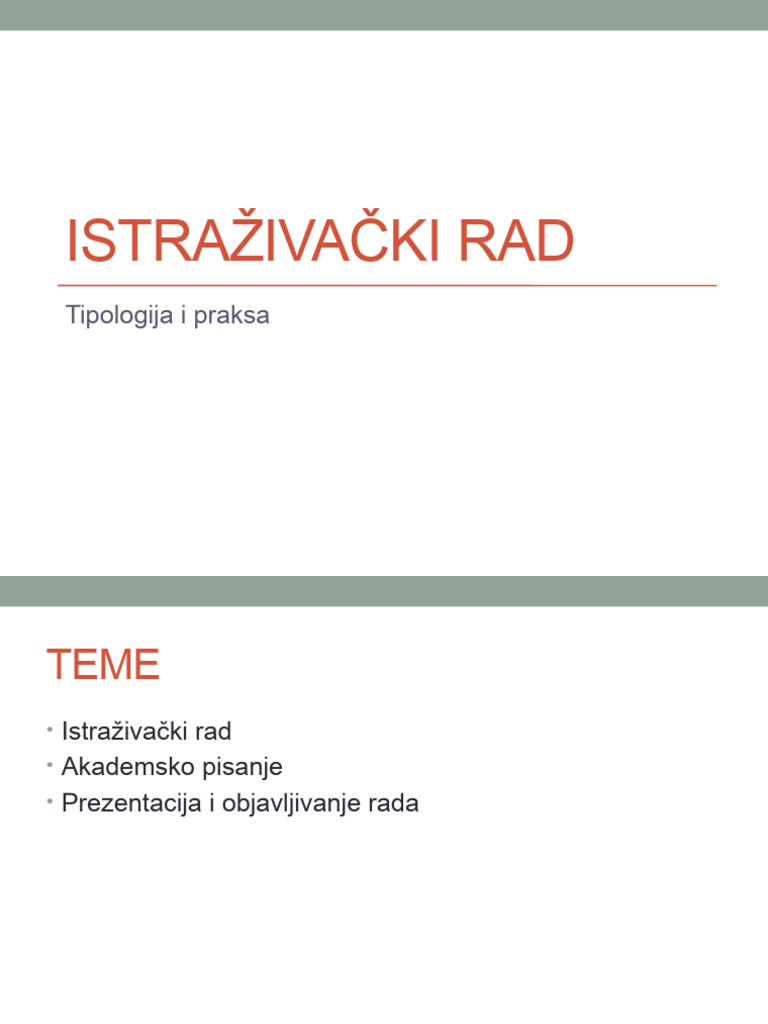 Istraživački Rad (Akademsko Pisanje) ) | PDF | Linguistics | Grammar