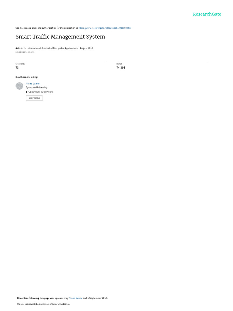 Smart Traffic Management System | Download Free PDF | Traffic | Traffic ...