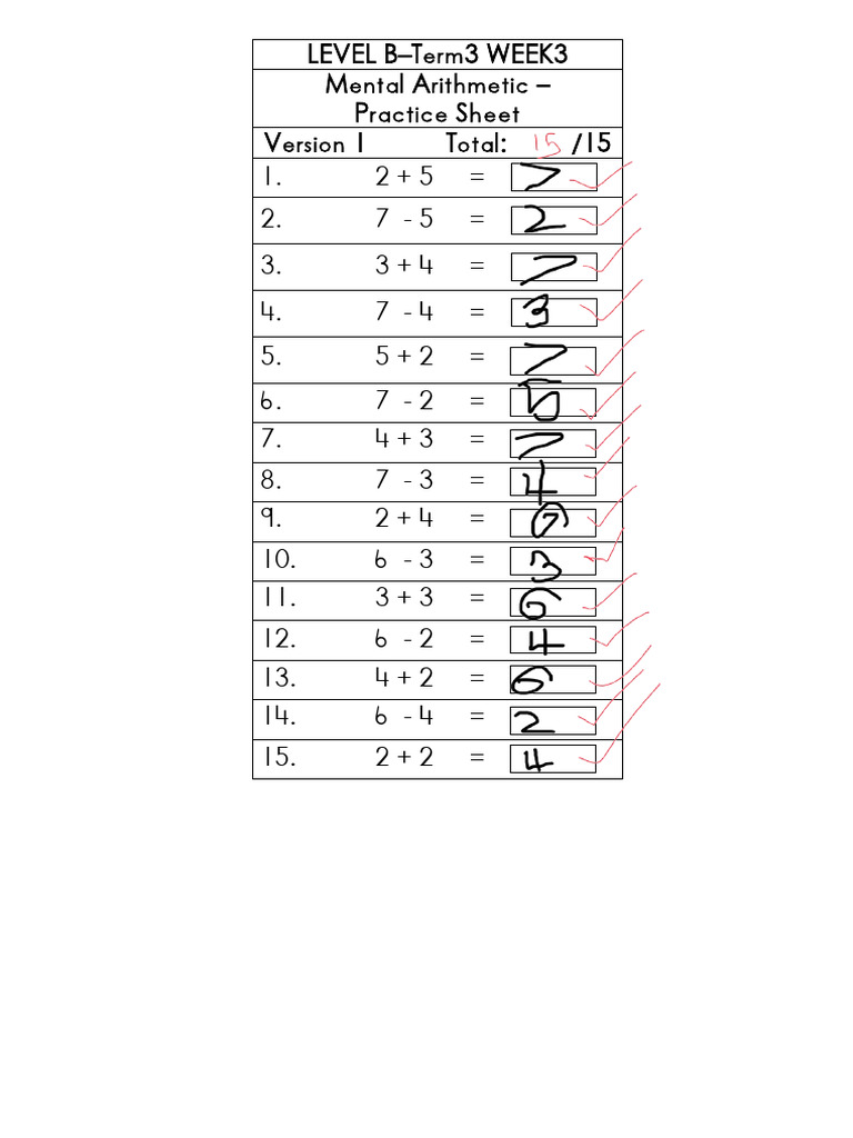 2324 Level B Term 3 Mental Maths Week 3 | PDF