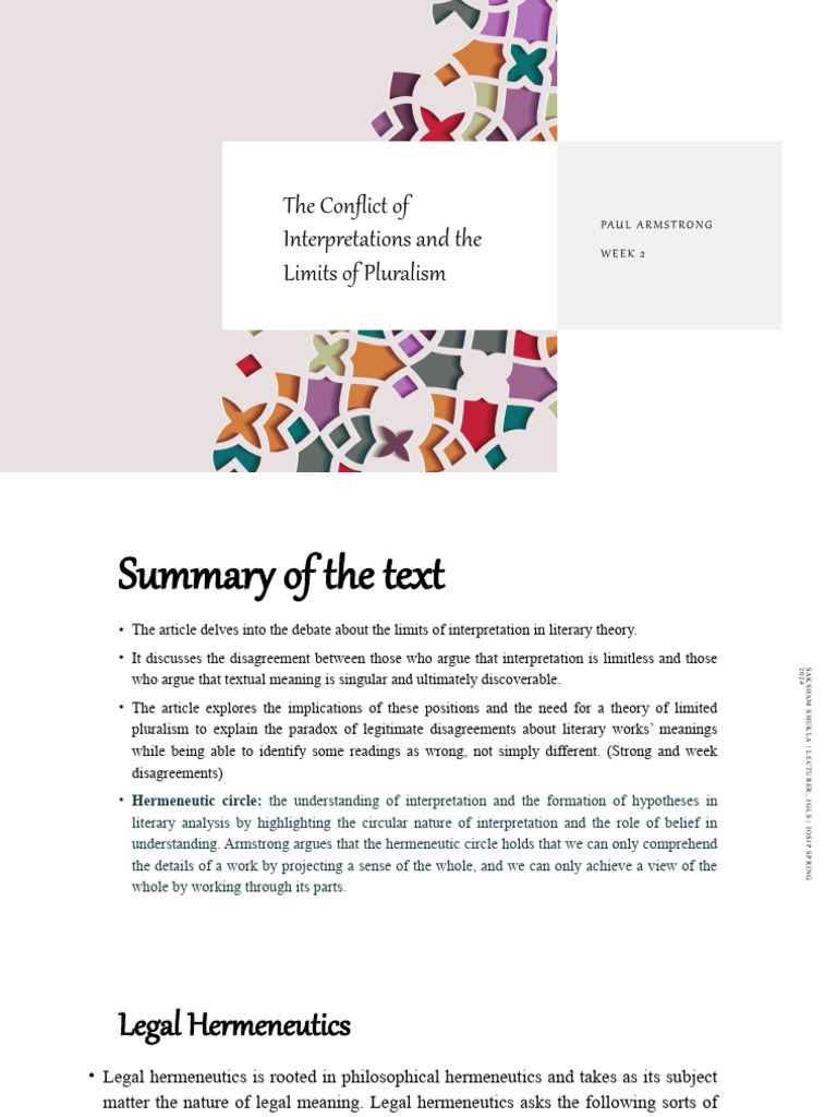 Conflict of Interpretation | PDF | Hermeneutics | Positivism