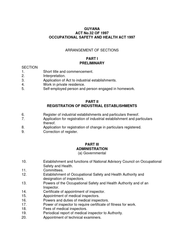 OSH Act Working | PDF | Occupational Safety And Health | Engines