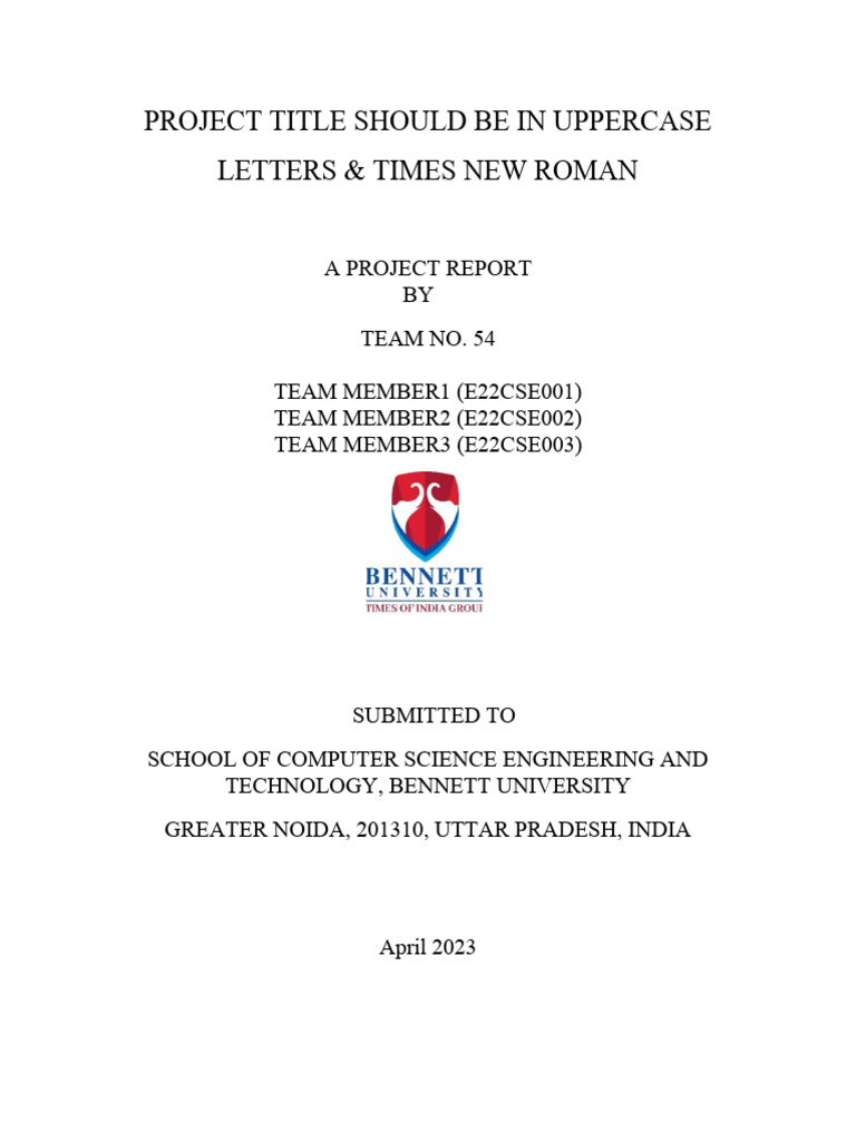 Project Final Report Template | PDF | Paragraph | Use Case