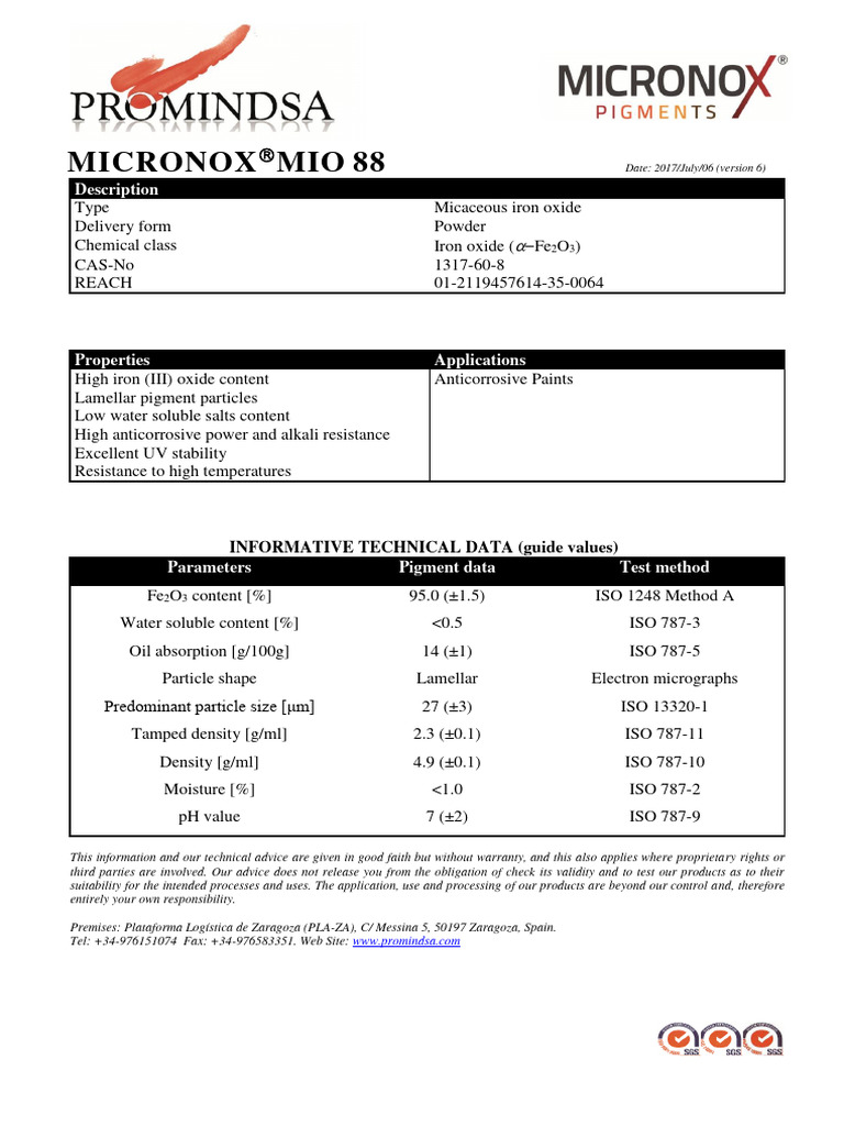 Tds Micronox Mio 88 (Version 6) | PDF | Physical Sciences | Chemistry