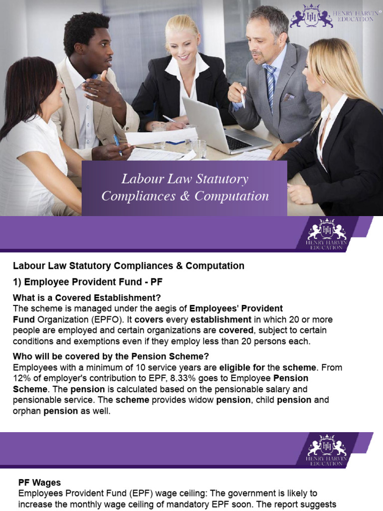 MODULE 2 (2) - Labour Law Statutory Compliances & Computation | PDF | Employment | Economies