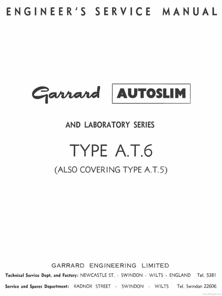 Ve Garrard At5 At6 Autoslim Service 2 | PDF