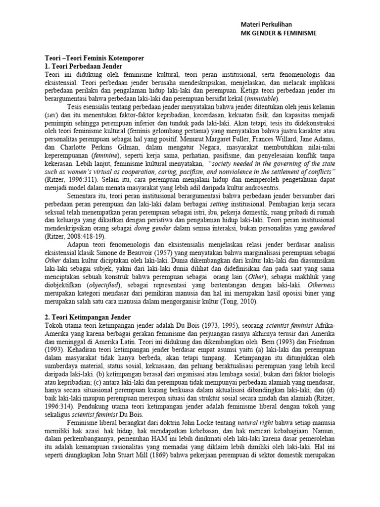 Teori Teori Feminis | PDF