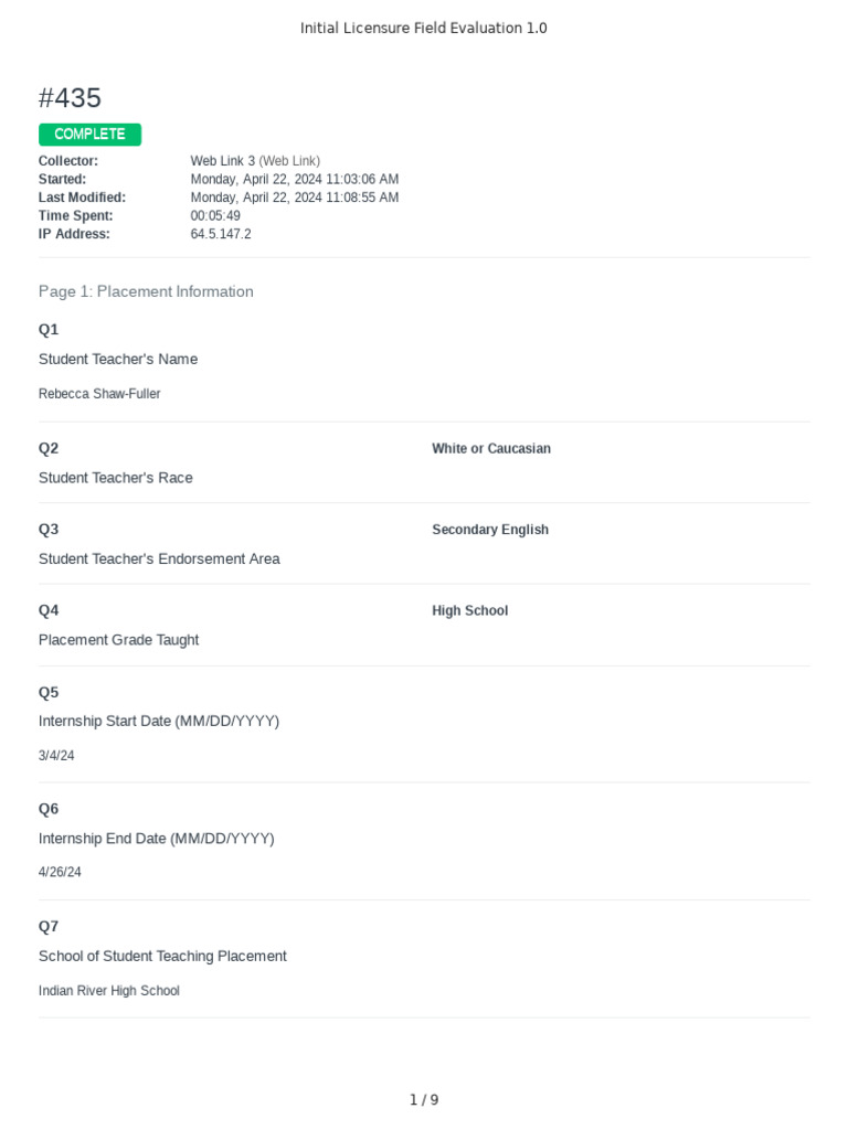 Ued495 Ued496 Shaw-Fuller Rebecca Cts Final Eval p2 | PDF | Educational Assessment ...