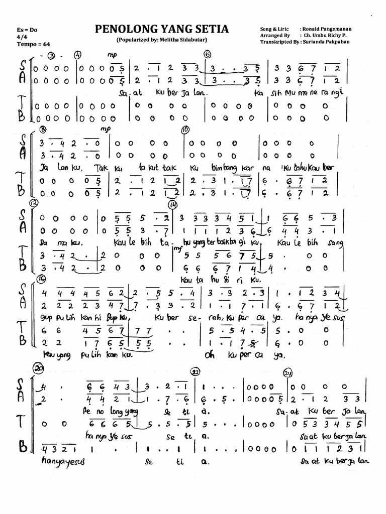 Penolong Yang Setia Satb | PDF