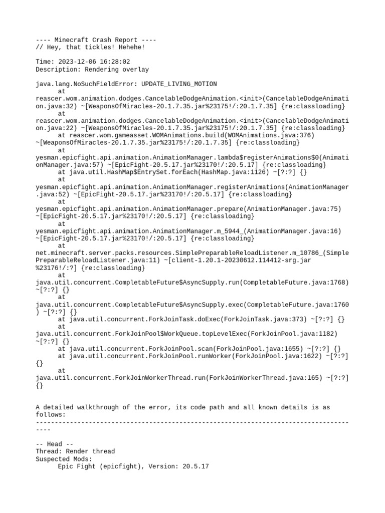Minecraft Crash Report: Rendering Error | PDF | Central Processing Unit | Computer Hardware