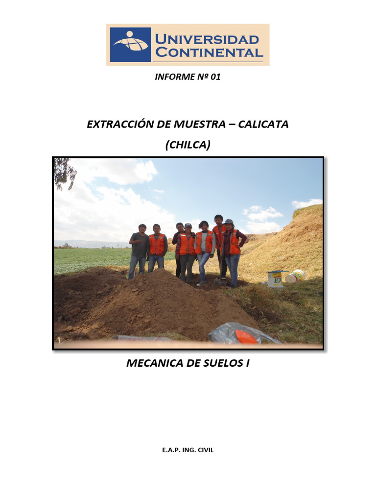 Informe de Calicata Suelos I | PDF | Ciencias de la Tierra