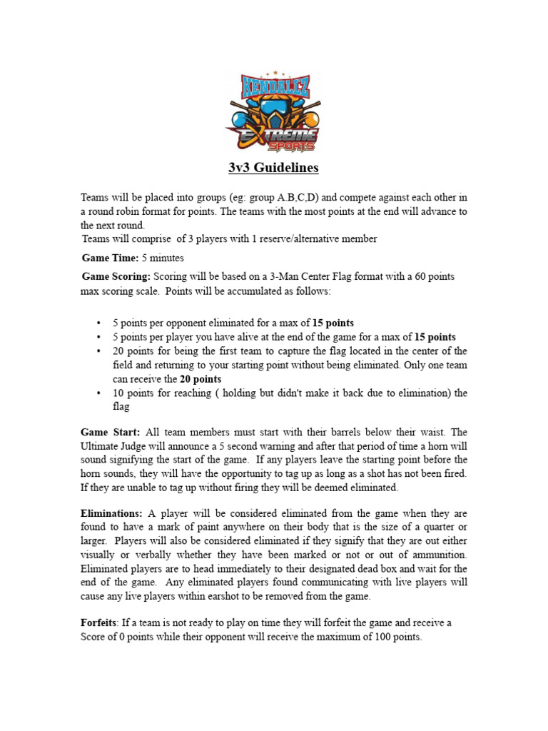 3v3 Tournament Guidelines | PDF | Sports