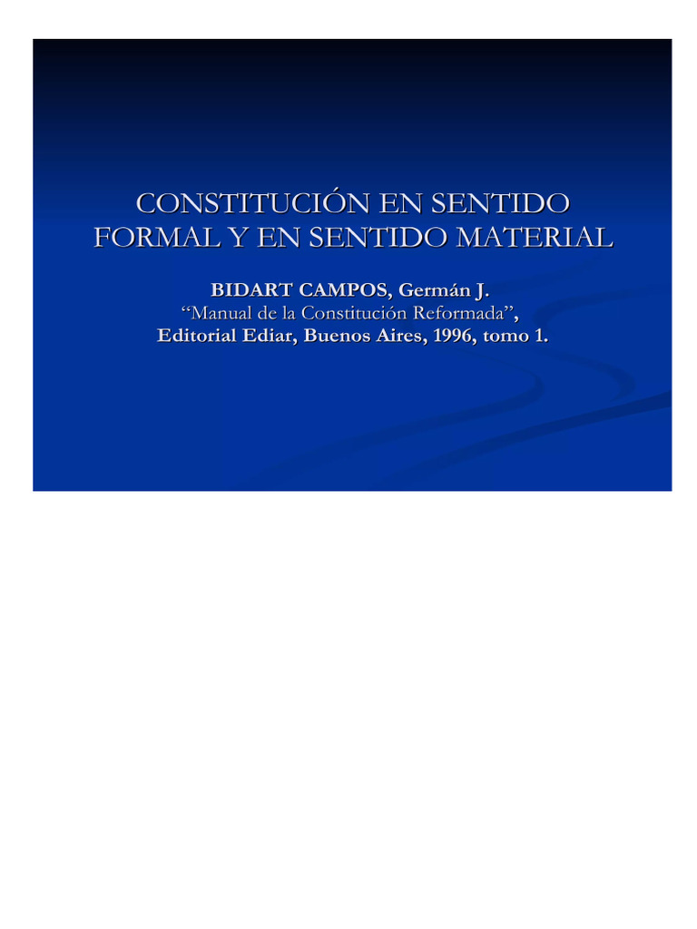 Constitucion en Sentido Formal y Material | PDF