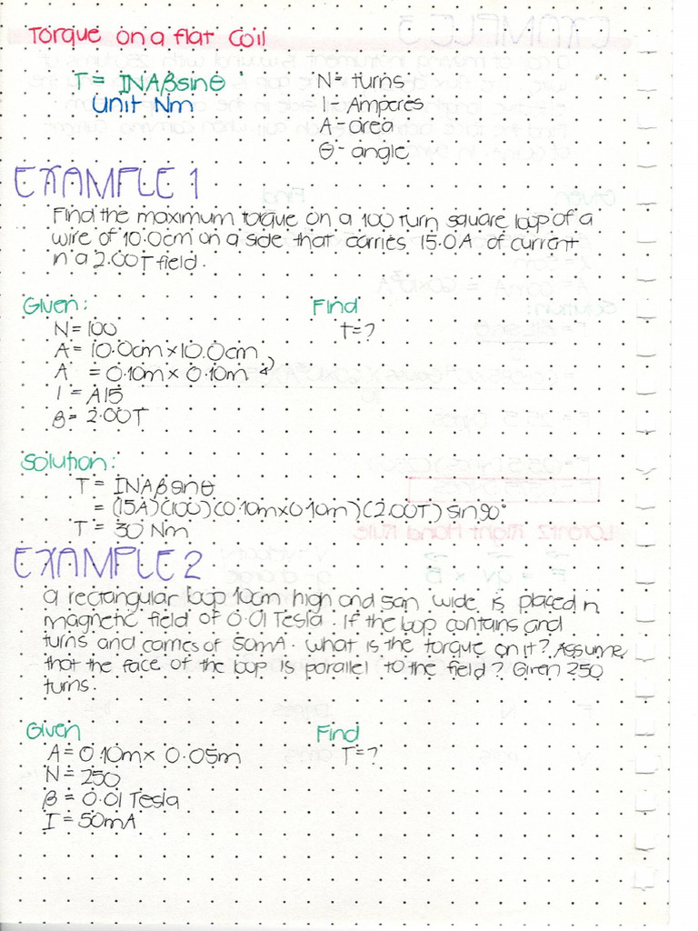 DC and AC Machinery - Torque Example With Solution | PDF