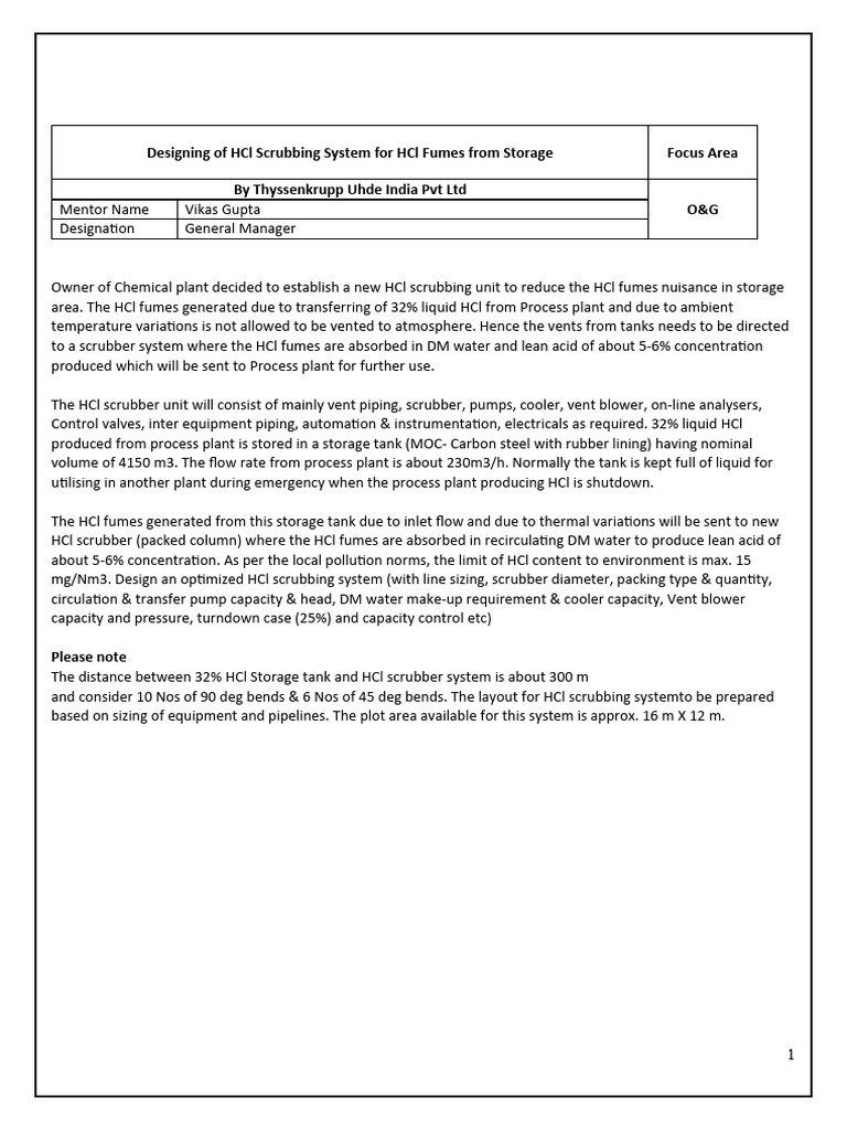 HCl Scrubbing System Design Overview | PDF | Flow Measurement | Liquids