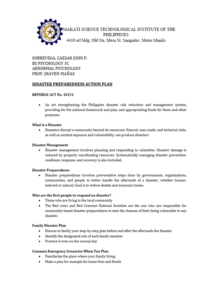Sobrevega-Caesar-John-P. (Recitation 1 - Disaster Preparedness Action ...