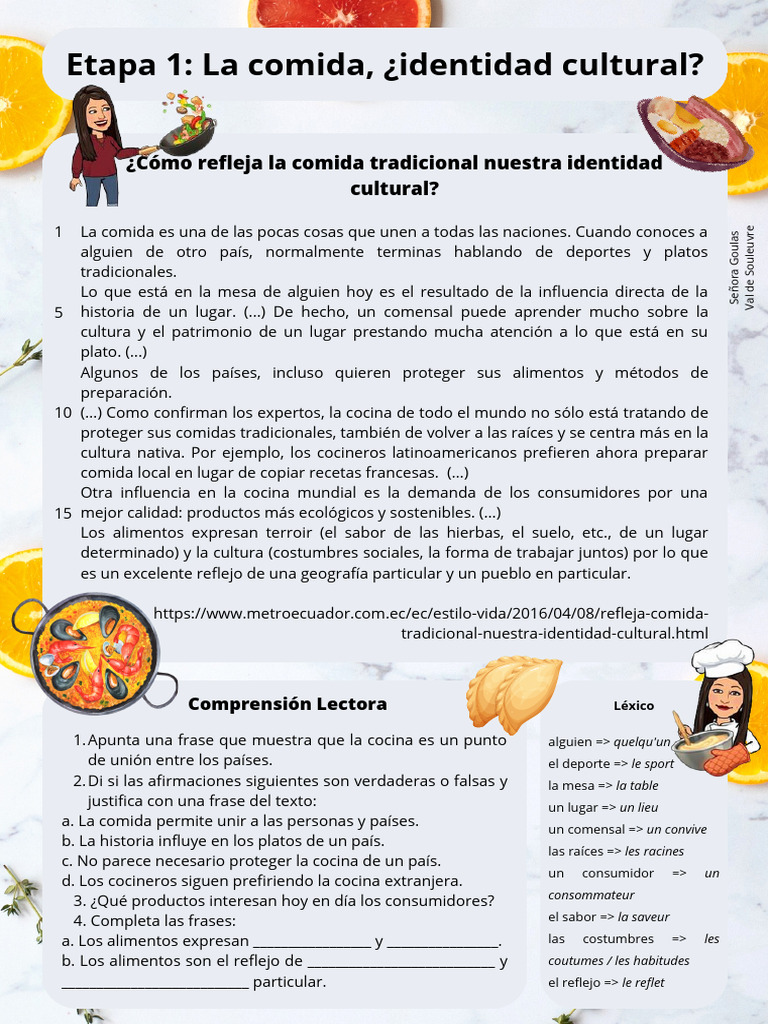 Doc1.La Comida Identidad | PDF | Artes culinarias