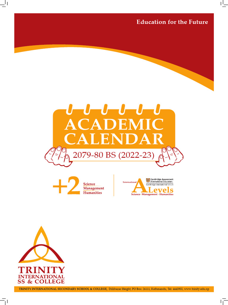 Trinity Academic Calendar 2022-23 | PDF | Academic Term