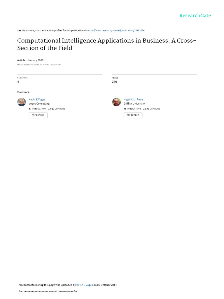 Computational Intelligence Applications in Busines | PDF | Fuzzy Logic | Artificial Intelligence