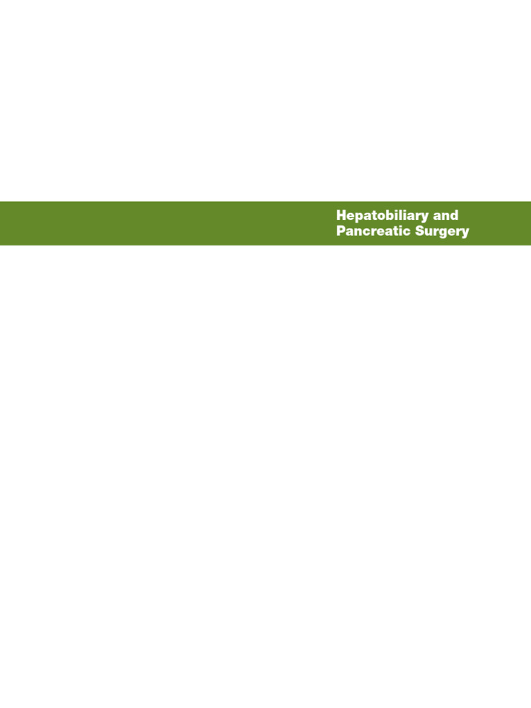 Hepatobiliary & Pancreatic Surgery | PDF | Liver | Cirrhosis