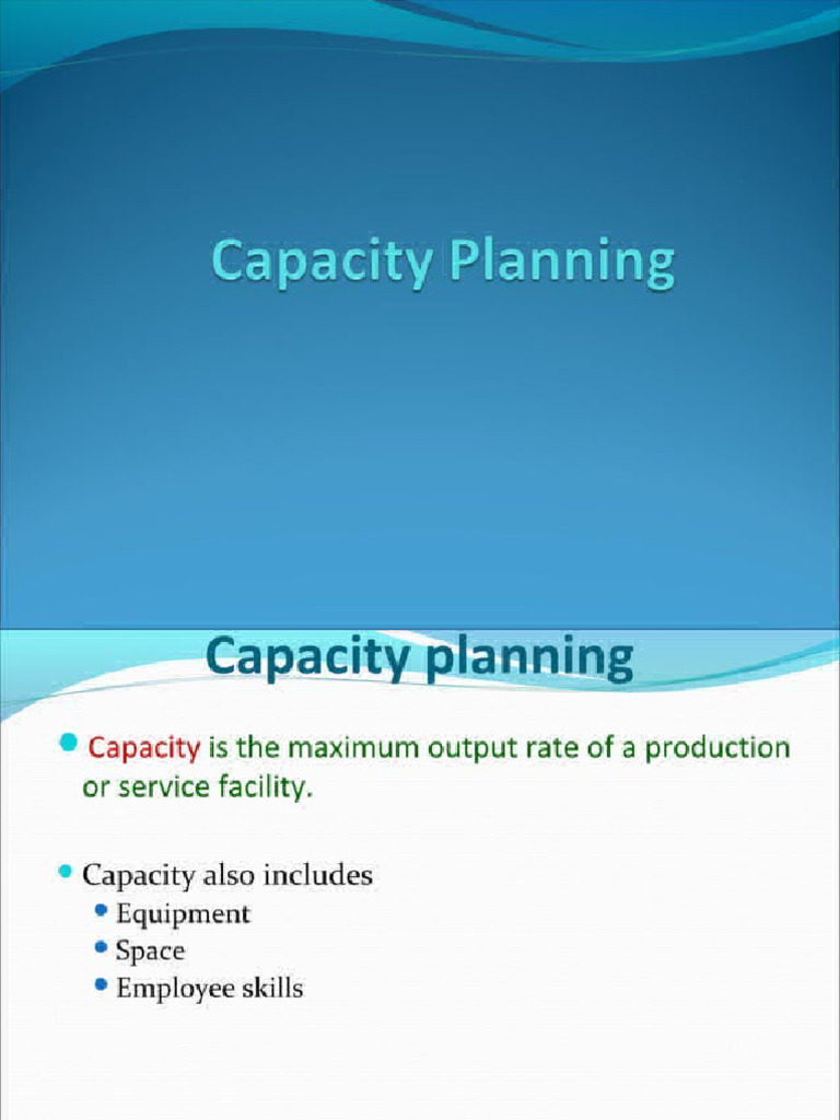 Capacity Planning | PDF