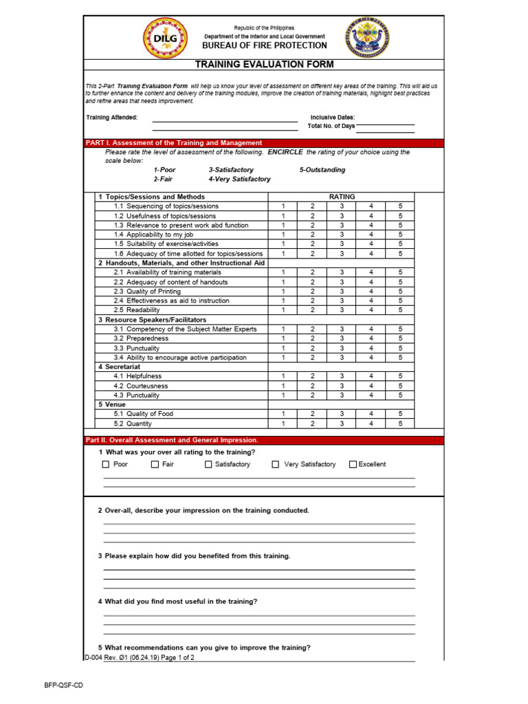 4F_Training_Evaluation_Form_Rev01_062419 | PDF